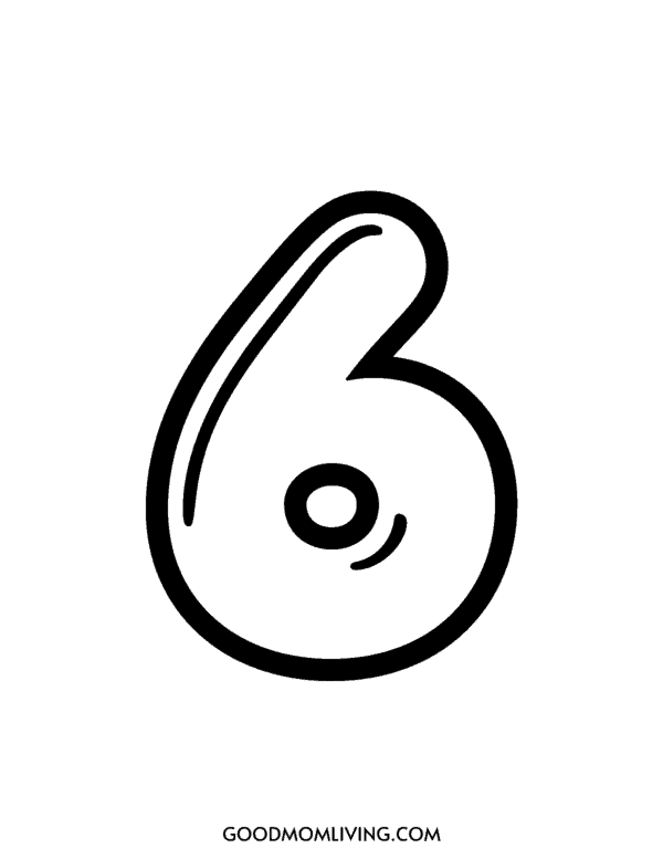 Free Bubble Number 6 to Print at Home - Good Mom Living