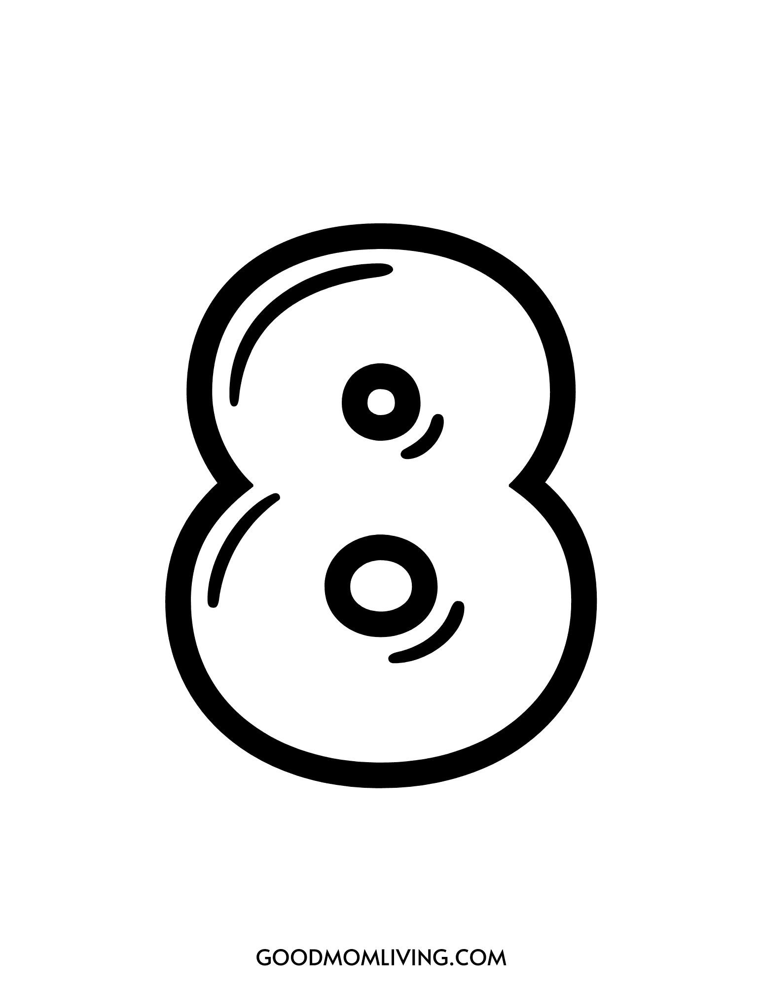 Printable Bubble Number 8 for Crafts and Projects - Good Mom Living