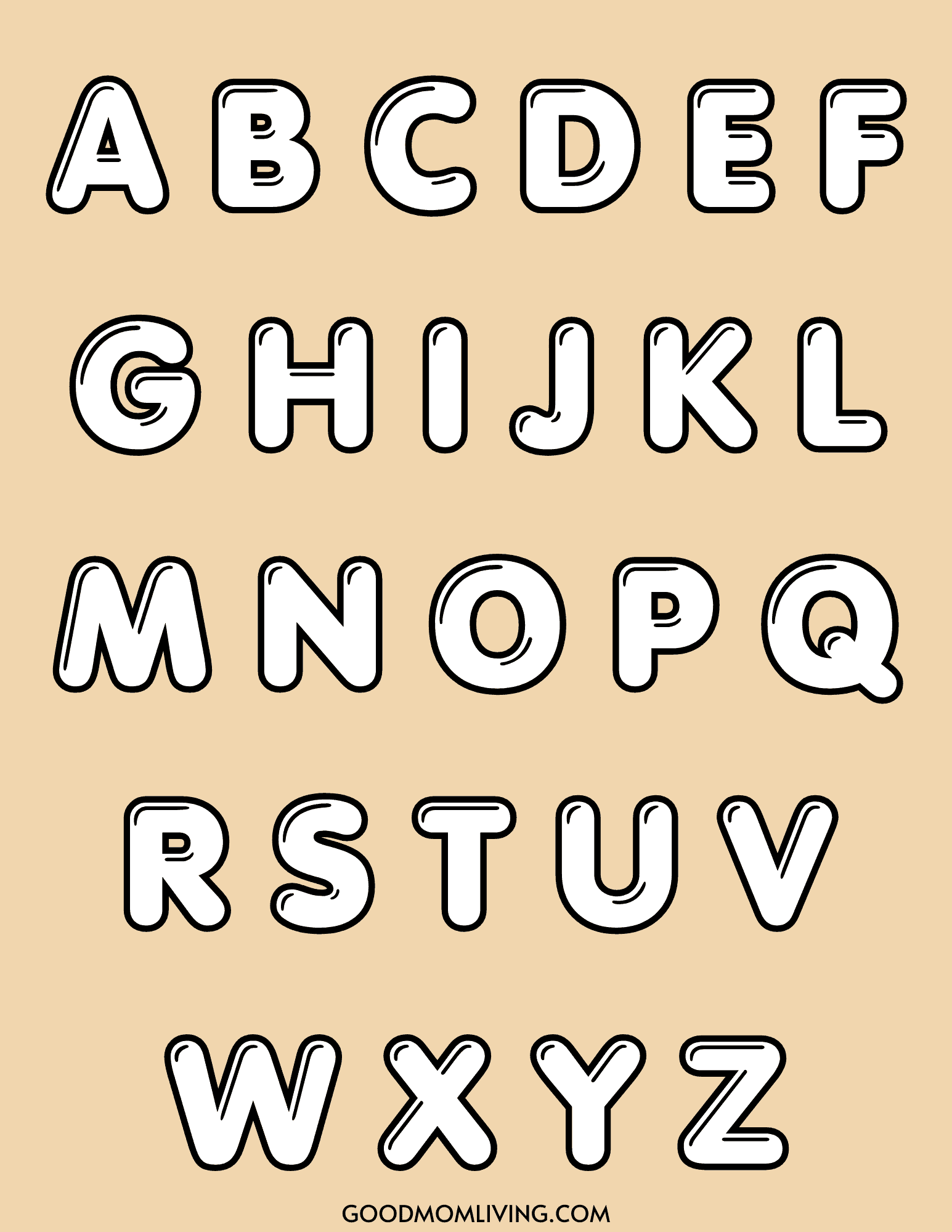 Printable Bubble Letter V (Free and Kid-Approved) - Good Mom Living