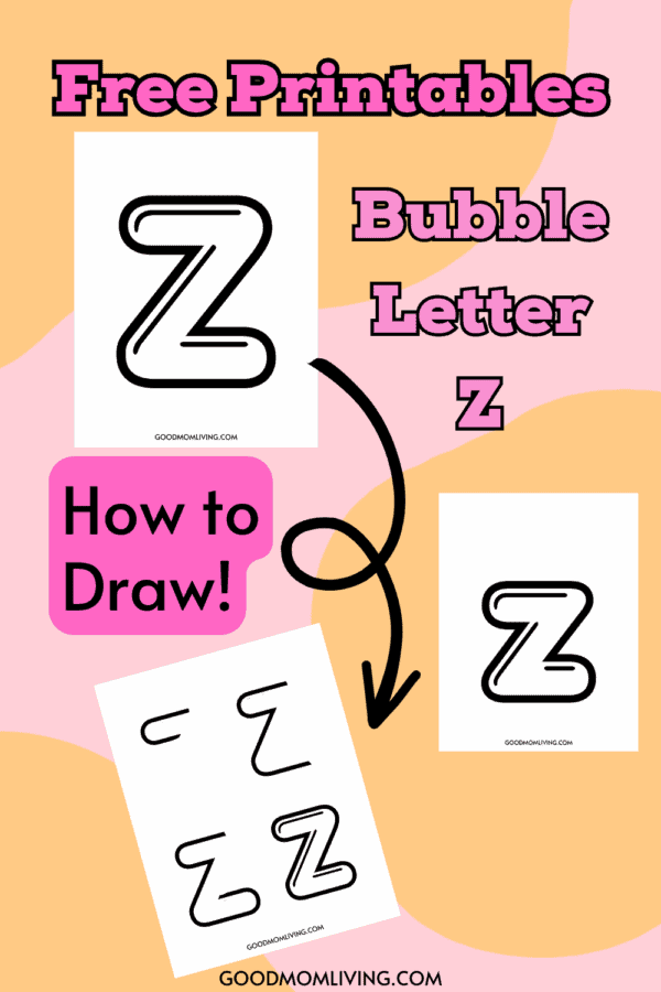 Free Printable Bubble Letter Z for Crafts and Coloring - Good Mom Living