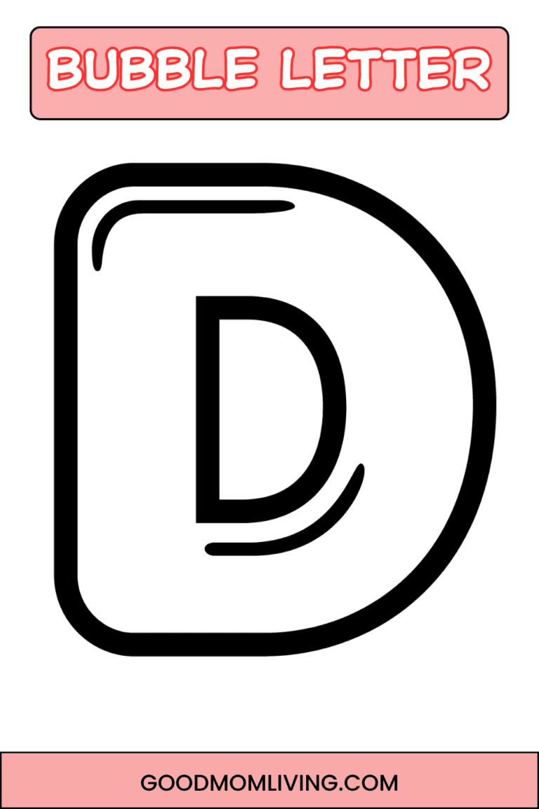Printable Bubble Letter D (Perfect for Kids) - Good Mom Living