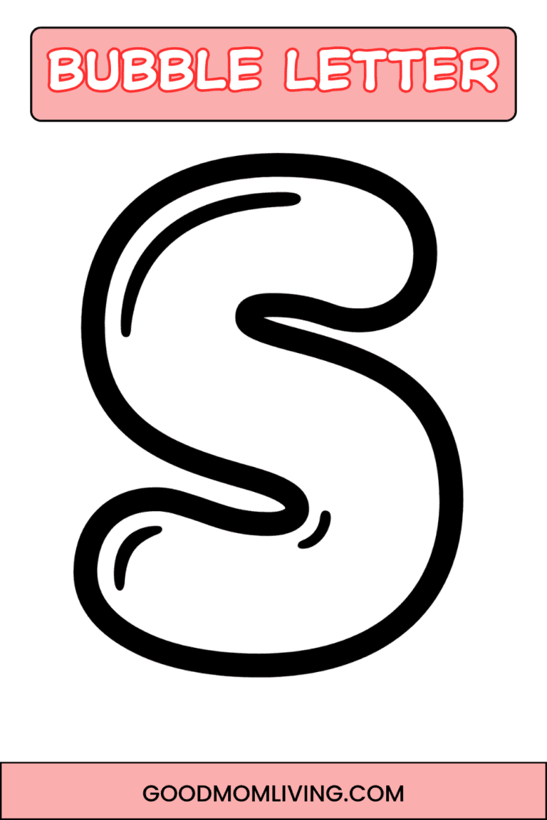 Free Bubble Letter S Printable for Coloring Pages - Good Mom Living