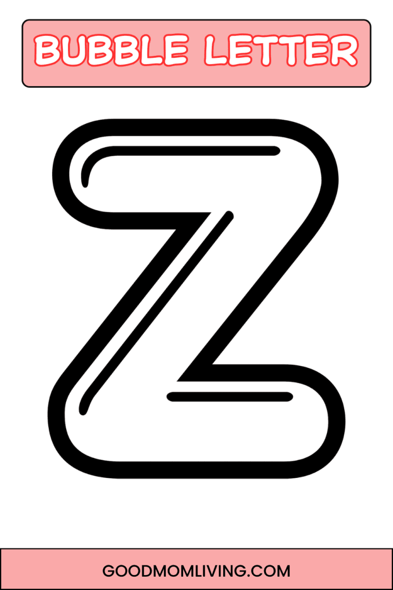 Free Printable Bubble Letter Z for Crafts and Coloring - Good Mom Living