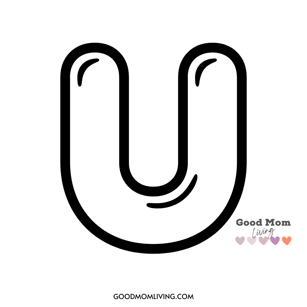 Free Printable Bubble Letter U for Coloring and Crafts - Good Mom Living