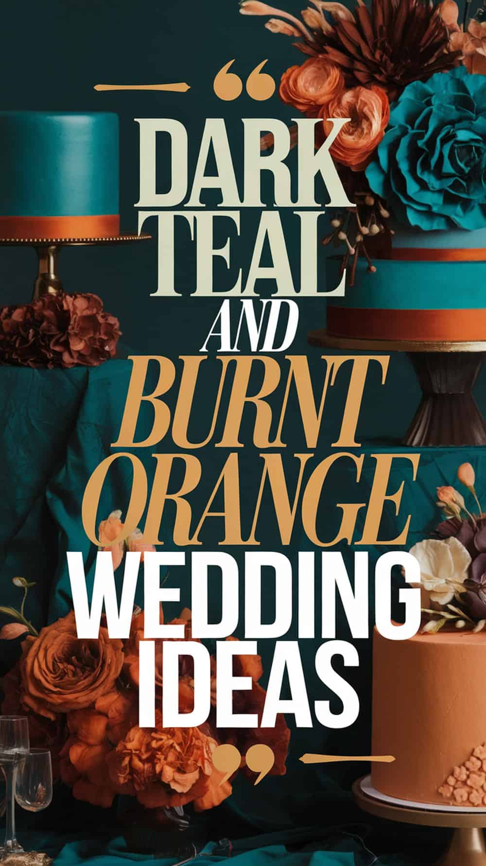 Dark Teal and Burnt Orange Wedding Color Palette Inspiration - Good Mom ...