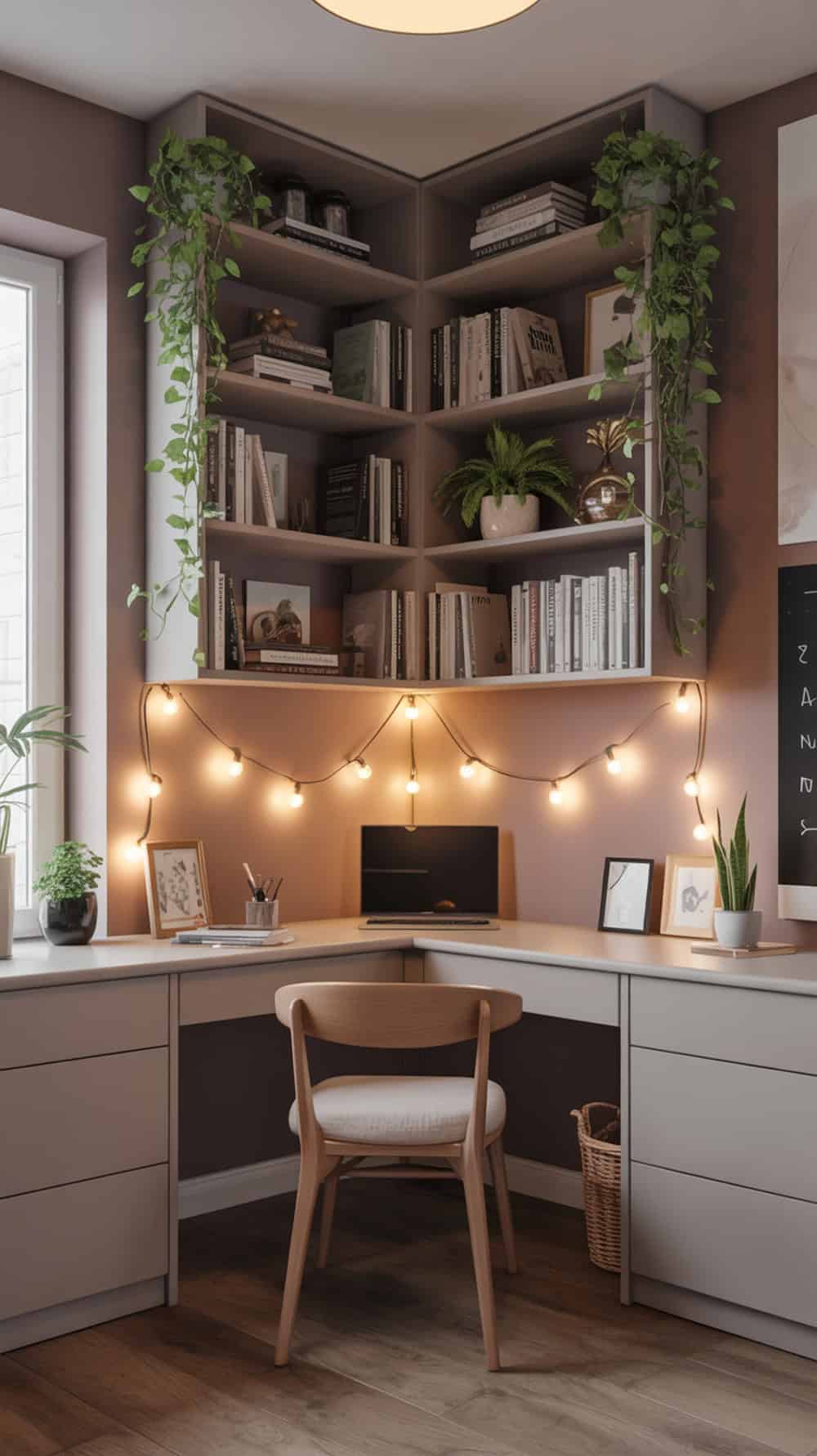 Fairy Lights Desk Ideas for a Soft and Productive Space - Good Mom Living