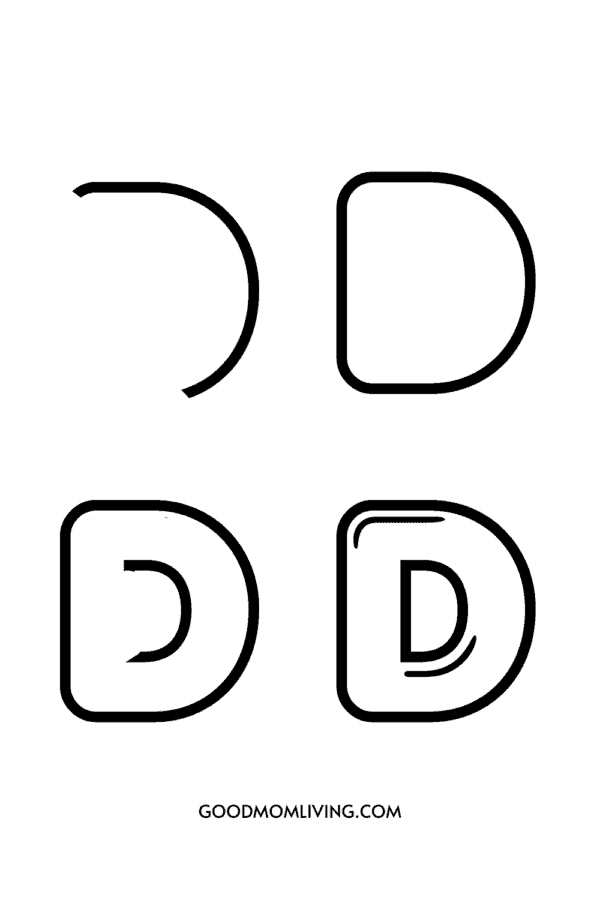 Printable Bubble Letter D (Perfect for Kids) - Good Mom Living