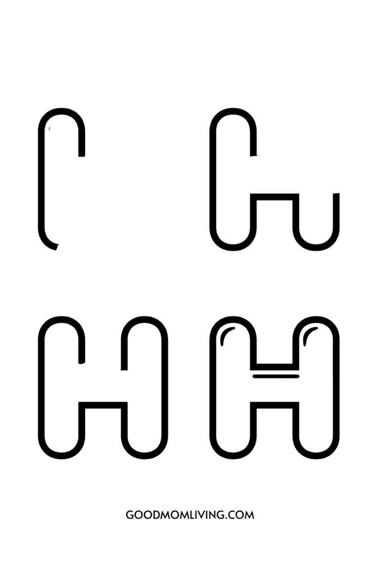 Free Printable Bubble Letter H for Crafts and Coloring - Good Mom Living