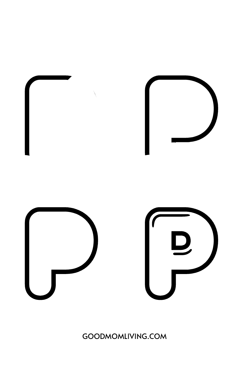 Printable Bubble Letter P for Crafts and Coloring - Good Mom Living