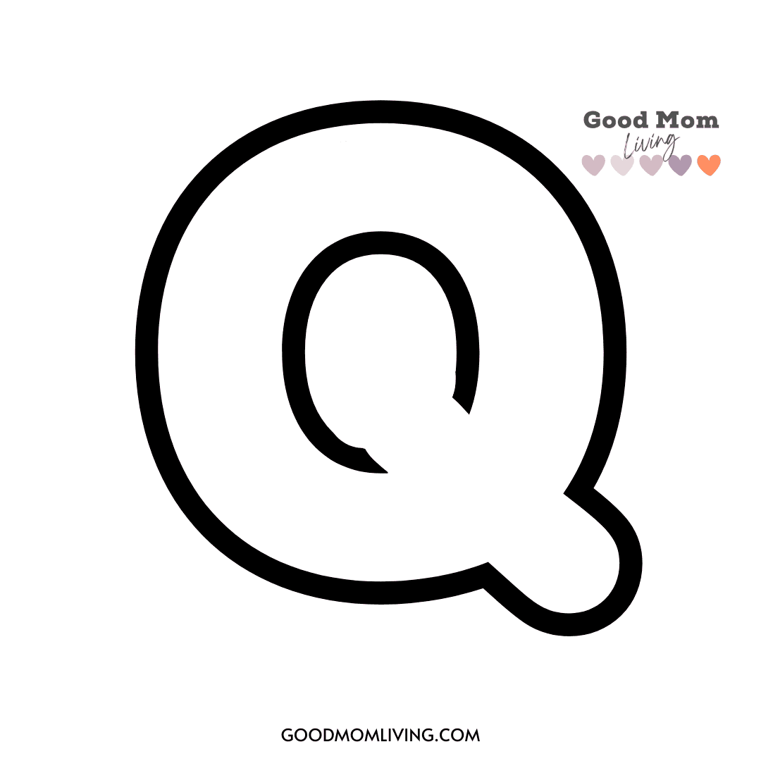 Free Bubble Letter Q Printable for Kids' Projects - Good Mom Living
