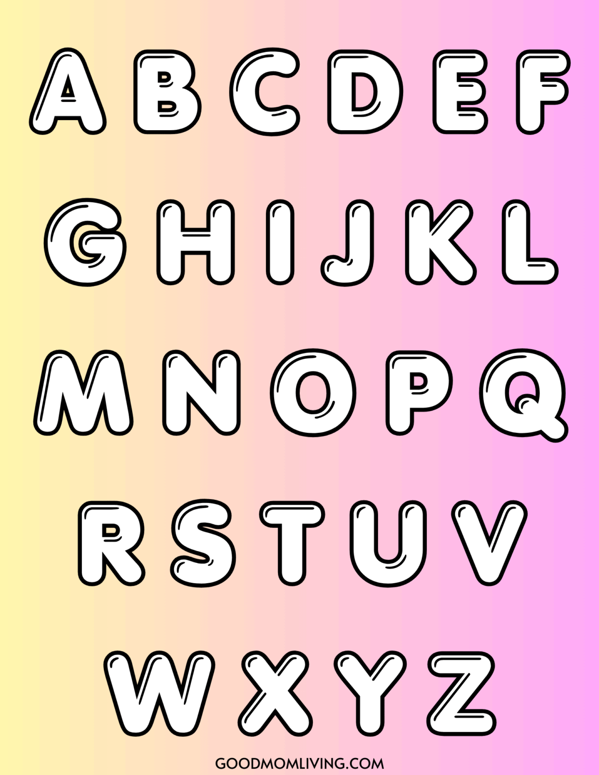 Free Printable Bubble Letter A (Fun and Kid-Friendly) - Good Mom Living