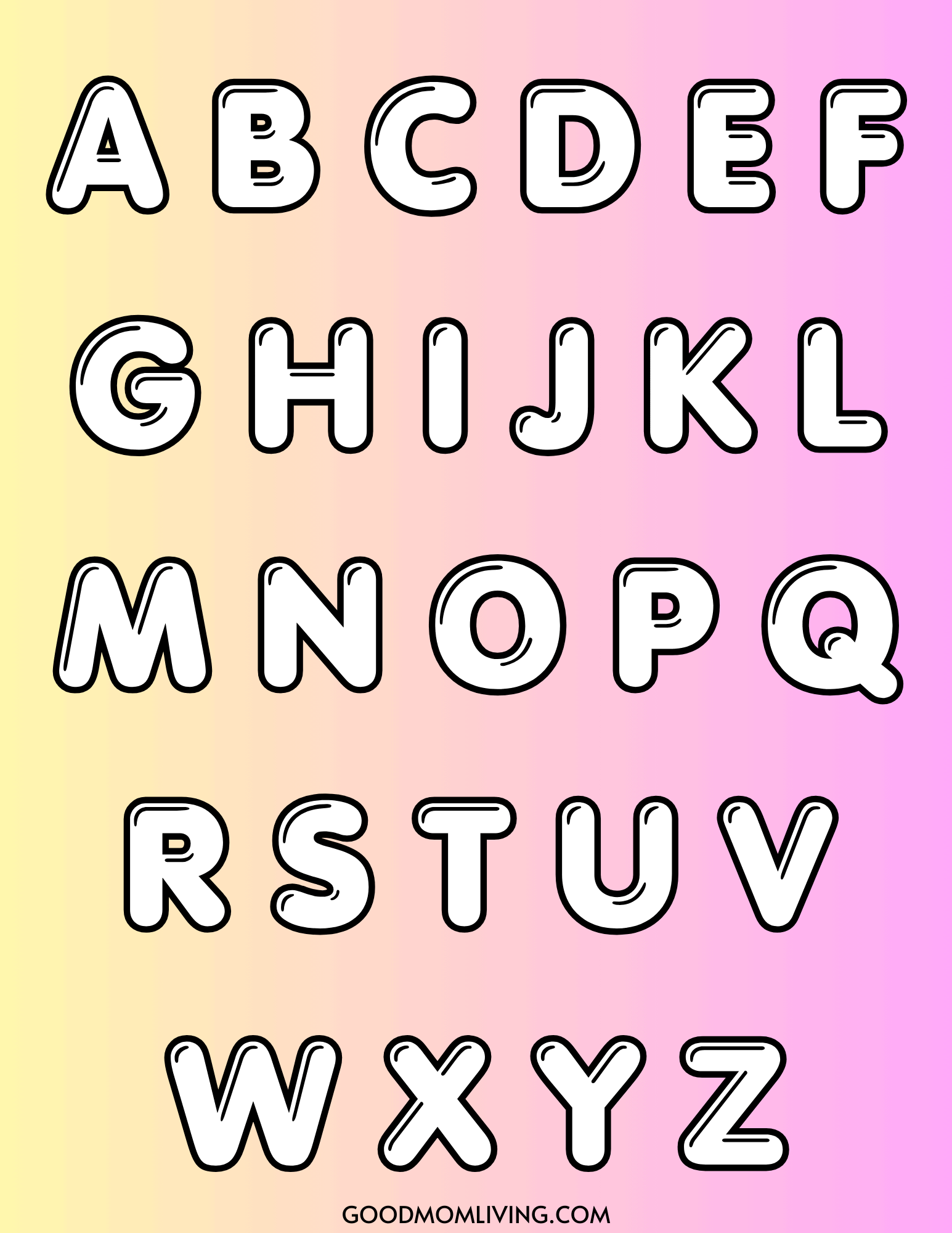 Free Printable Bubble Letter A (Fun and Kid-Friendly) - Good Mom Living