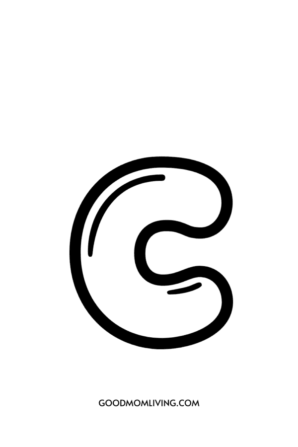 Bubble Letter C Printable for Crafts and Coloring - Good Mom Living