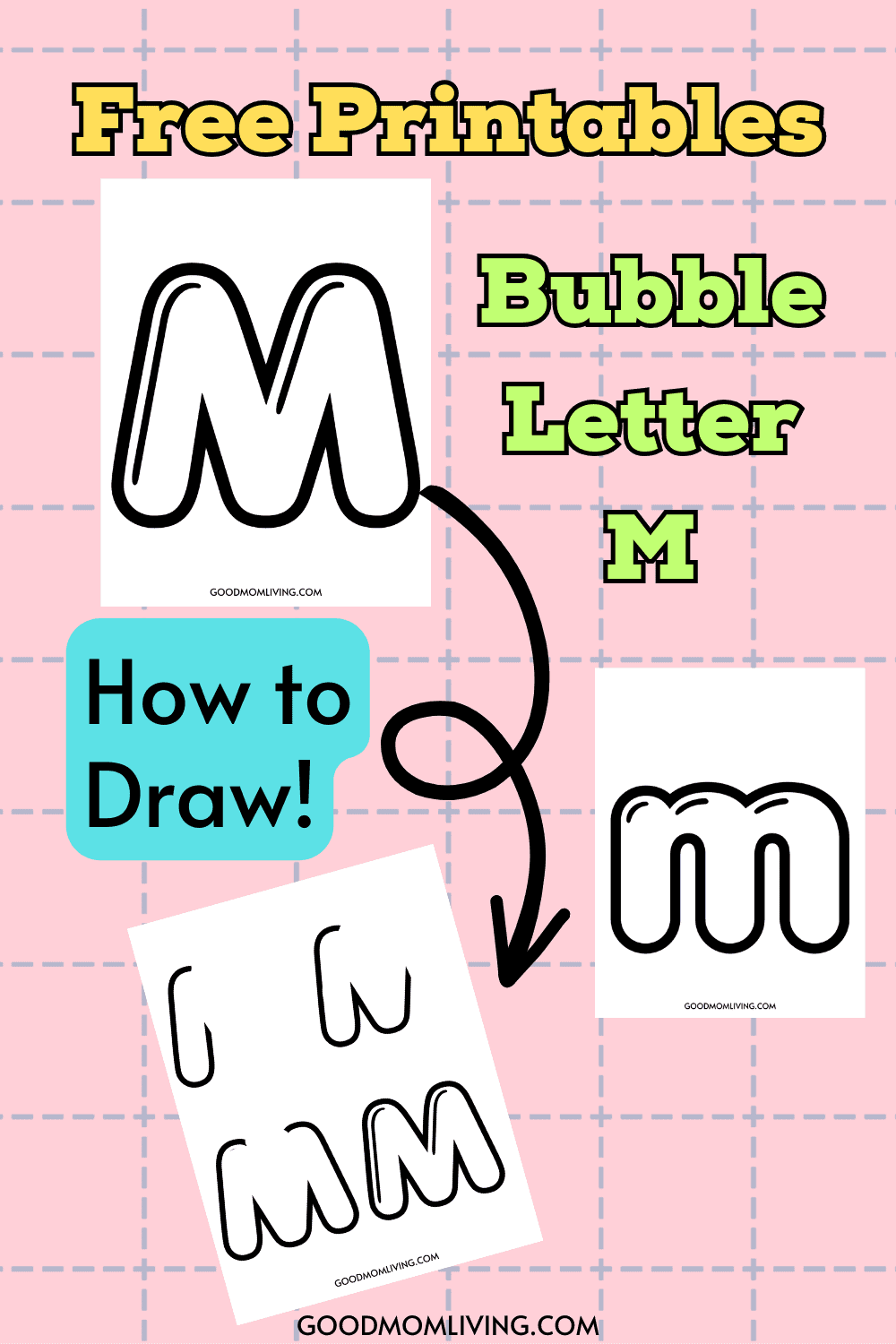 Free Bubble Letter M to Print and Use - Good Mom Living
