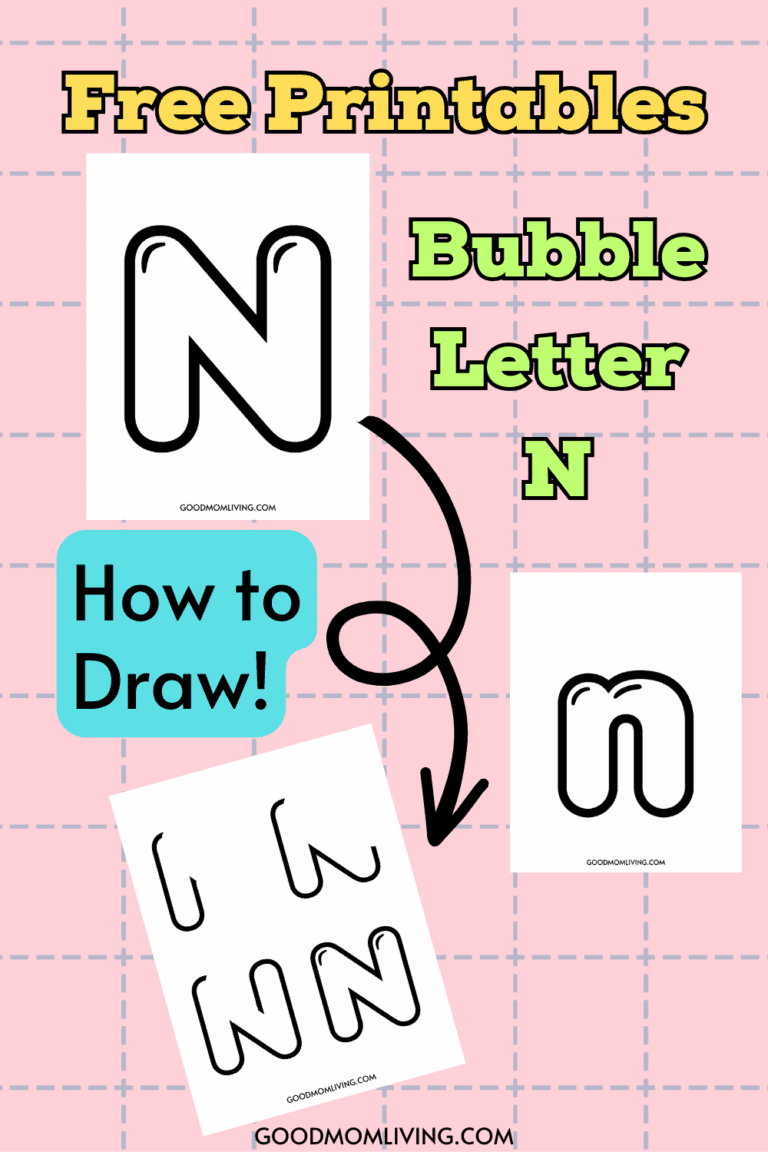 Bubble Letter N Printable (Free and Easy for Kids) - Good Mom Living