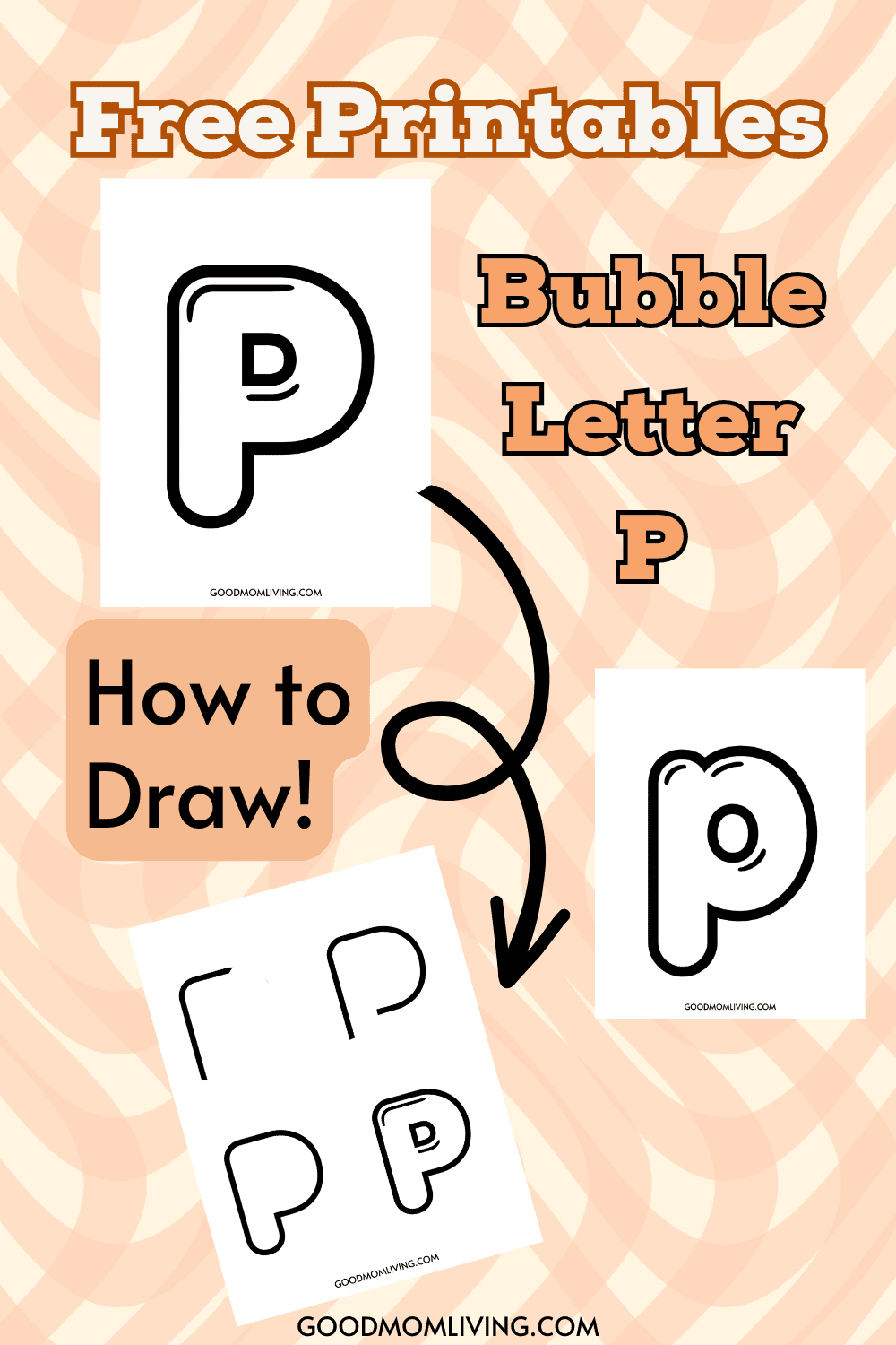 Printable Bubble Letter P for Crafts and Coloring - Good Mom Living