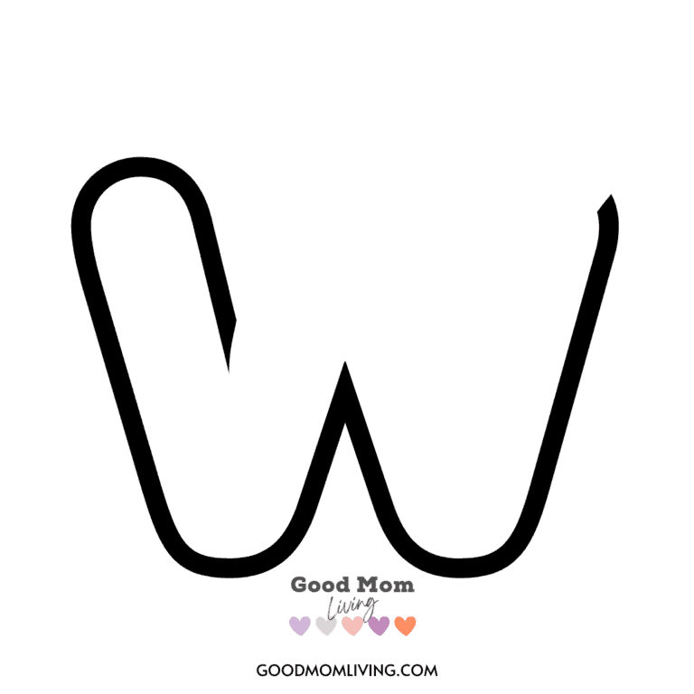 Free Bubble Letter W Printable for Kids To Color - Good Mom Living