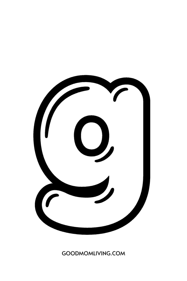 Bubble Letter G to Print and Color (Free PDF) - Good Mom Living