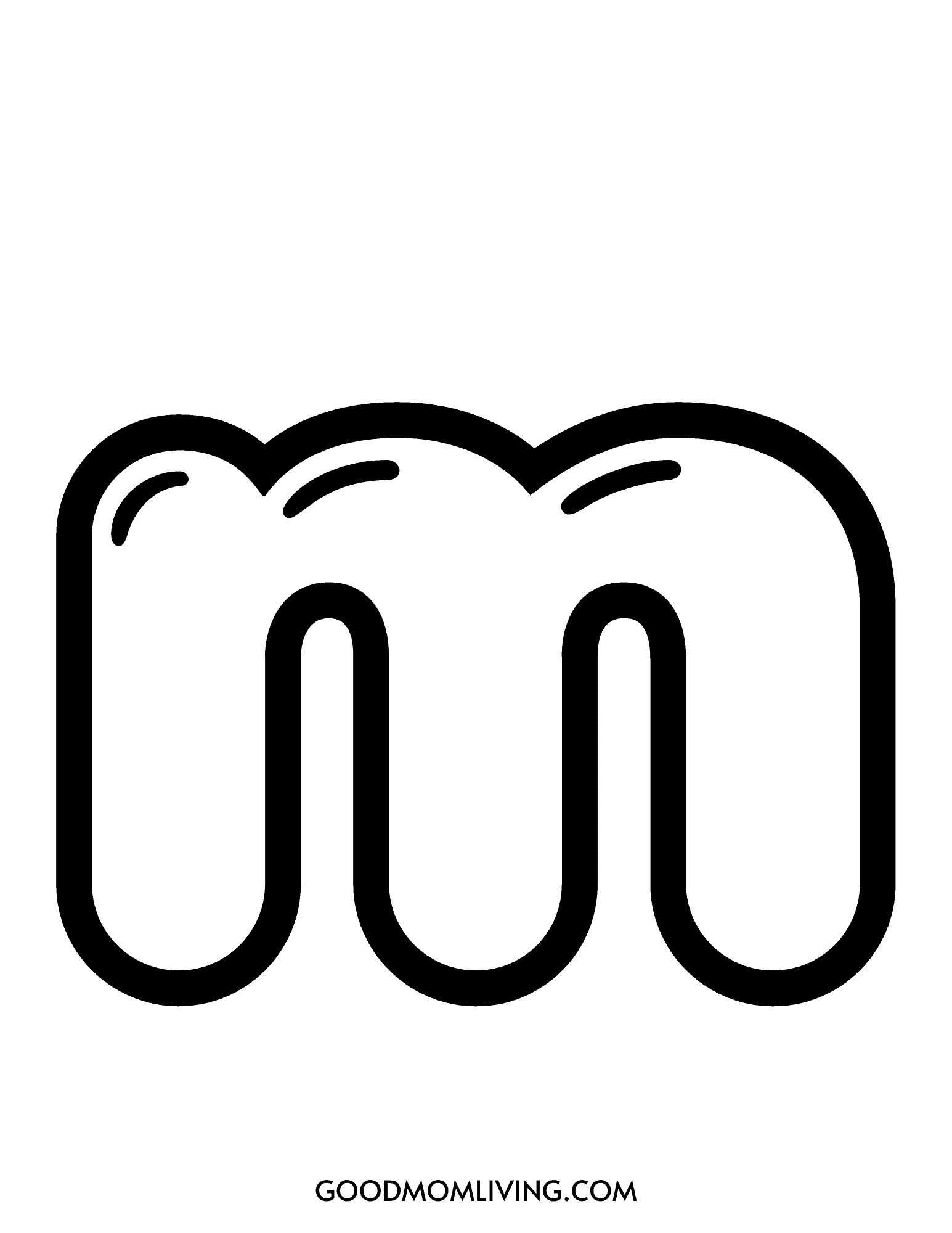 Free Bubble Letter M to Print and Use - Good Mom Living