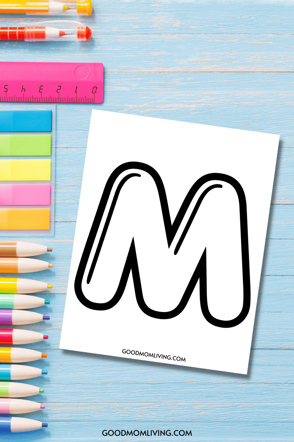 Free Bubble Letter M to Print and Use - Good Mom Living