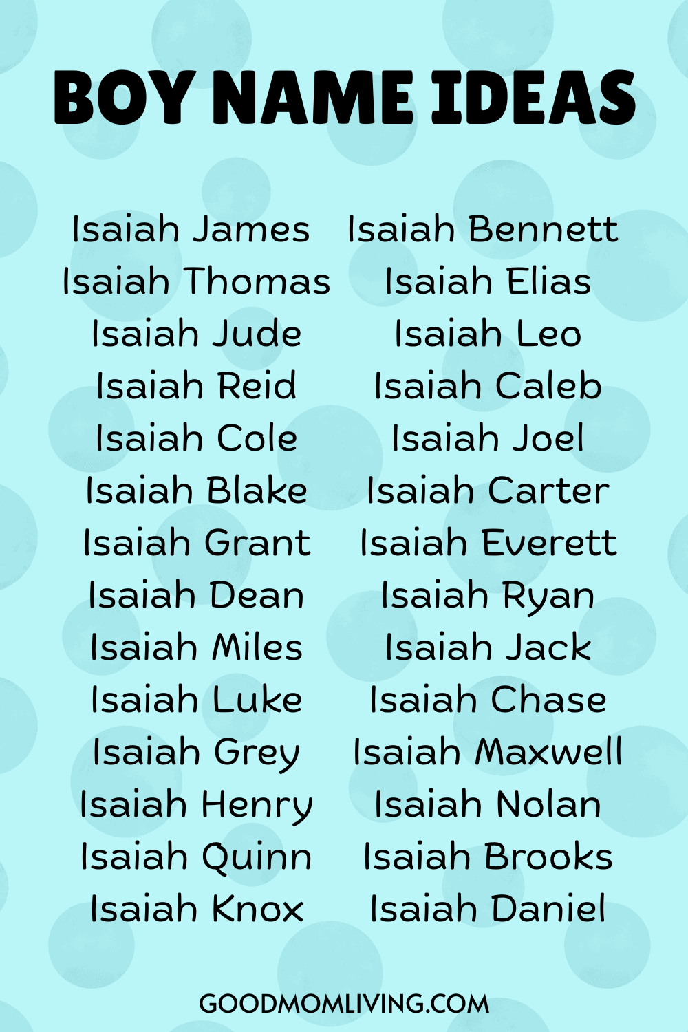 Middle Names for Isaiah That Have a Quiet Strength to Them - Good Mom ...