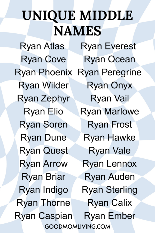 Making Ryan Feel Fresh Again With a Middle Name Pairing - Good Mom Living