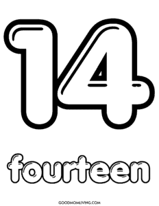 Bubble Number 14 to Print for Activities and Crafts - Good Mom Living