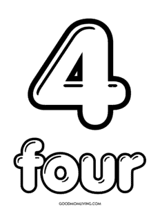 Printable Bubble Number 4 for Preschool Use - Good Mom Living