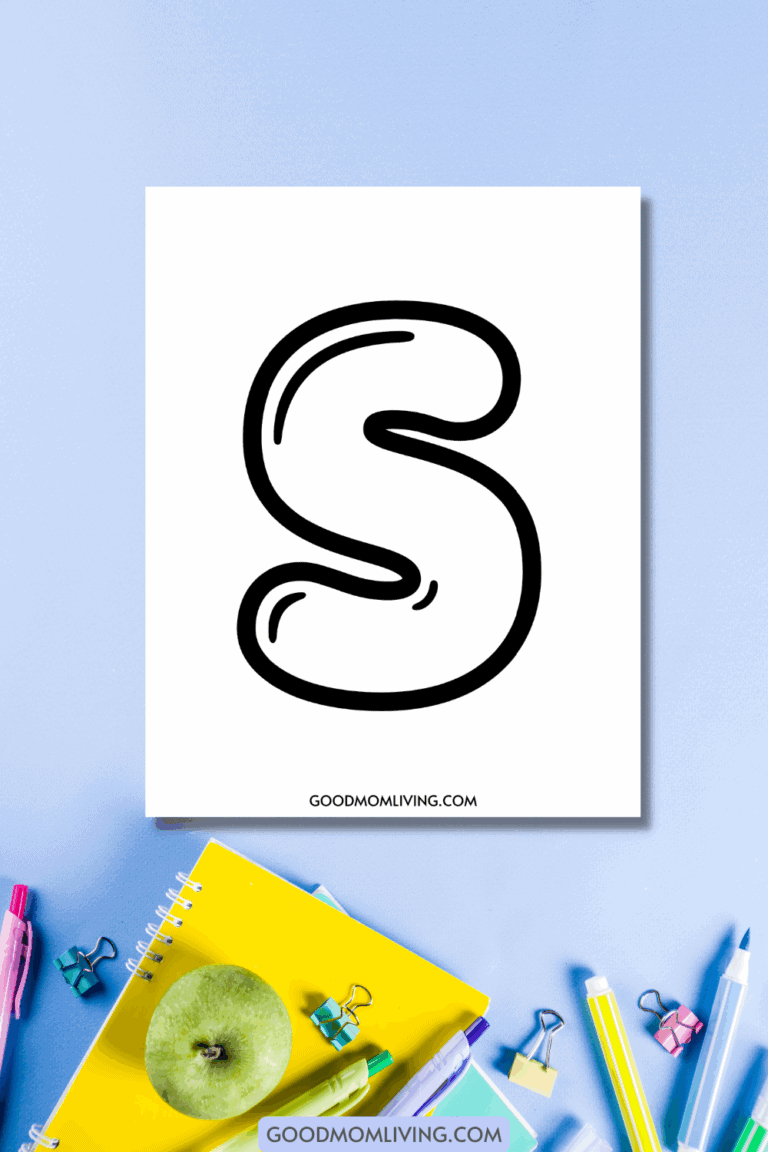 Free Bubble Letter S Printable for Coloring Pages - Good Mom Living
