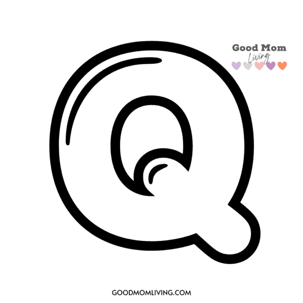 Free Bubble Letter Q Printable for Kids' Projects - Good Mom Living