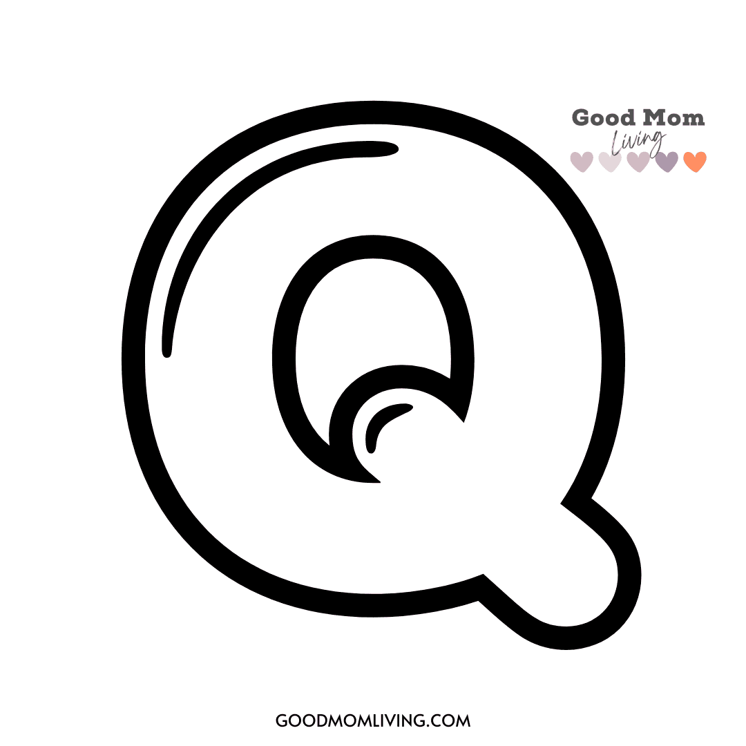 Free Bubble Letter Q Printable for Kids' Projects - Good Mom Living