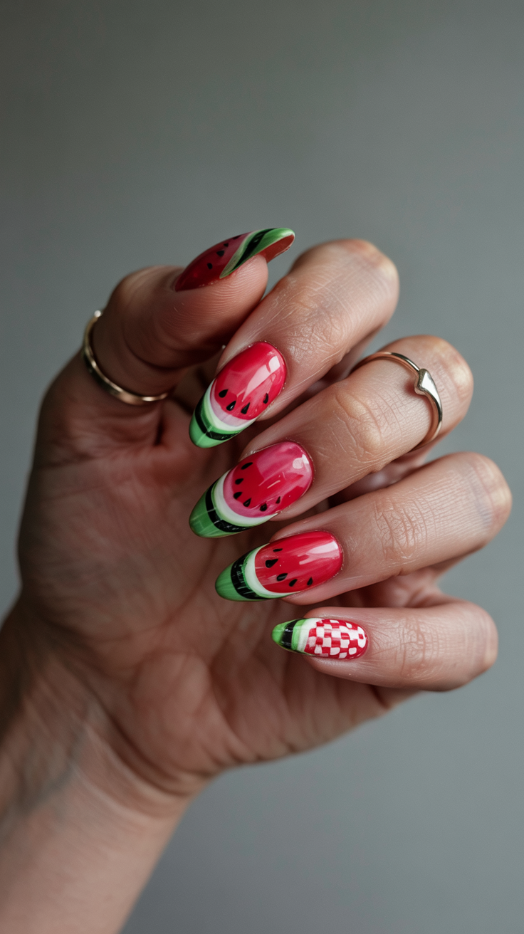 16 Watermelon Nail Art Designs That Are Juicy and Fun - Good Mom Living