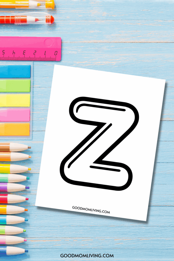 Free Printable Bubble Letter Z for Crafts and Coloring - Good Mom Living