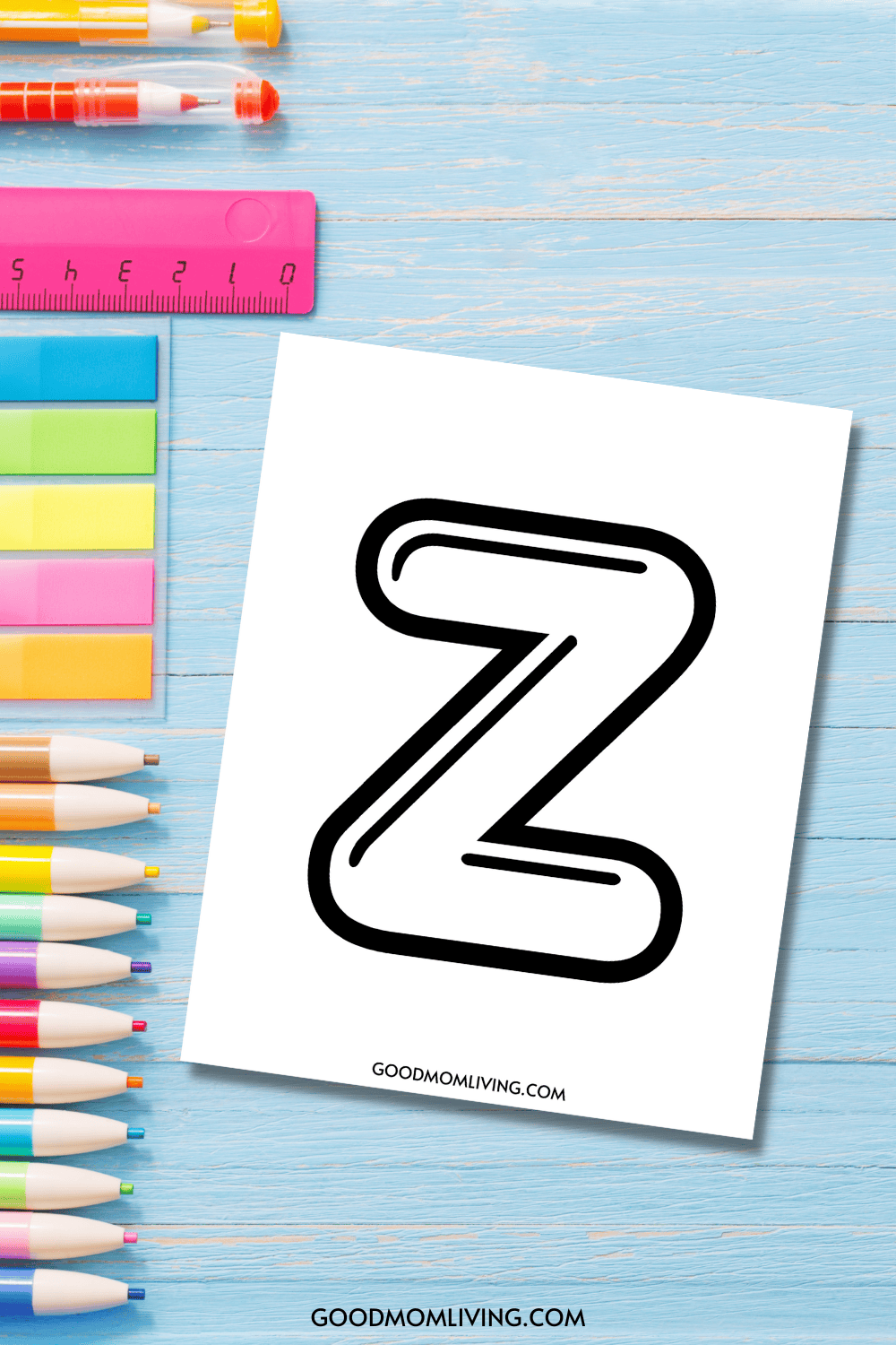 Free Printable Bubble Letter Z for Crafts and Coloring - Good Mom Living